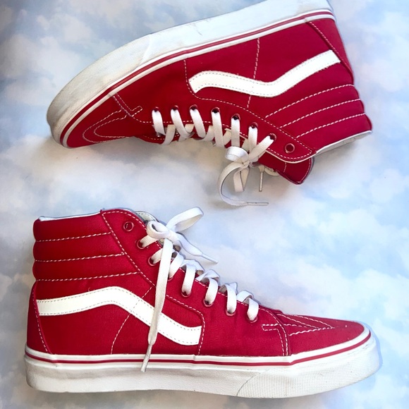 Vans | Shoes | Menssize Red Hightop Vans | Poshmark